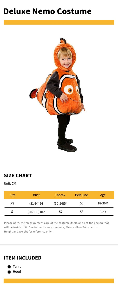 Child Clownfish Nemo Little Baby Fishy Halloween Cosplay Costume ...